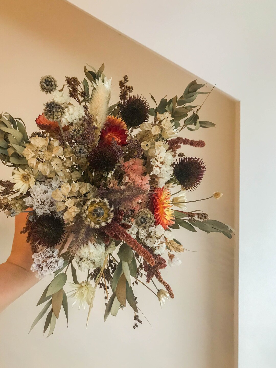 Dry Flower Bouquet, Preserved Flower, Dry Strawflower, Floral ...
