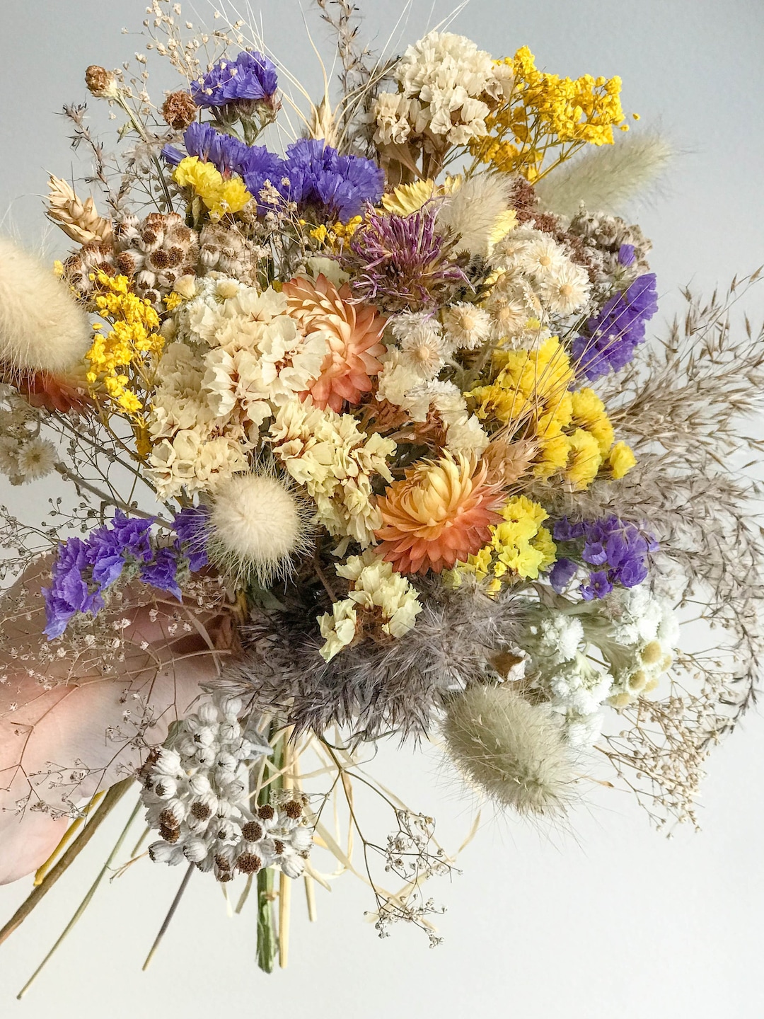 Dry Flower Bouquet, Preserved Flower, Dry Strawflower, Floral ...