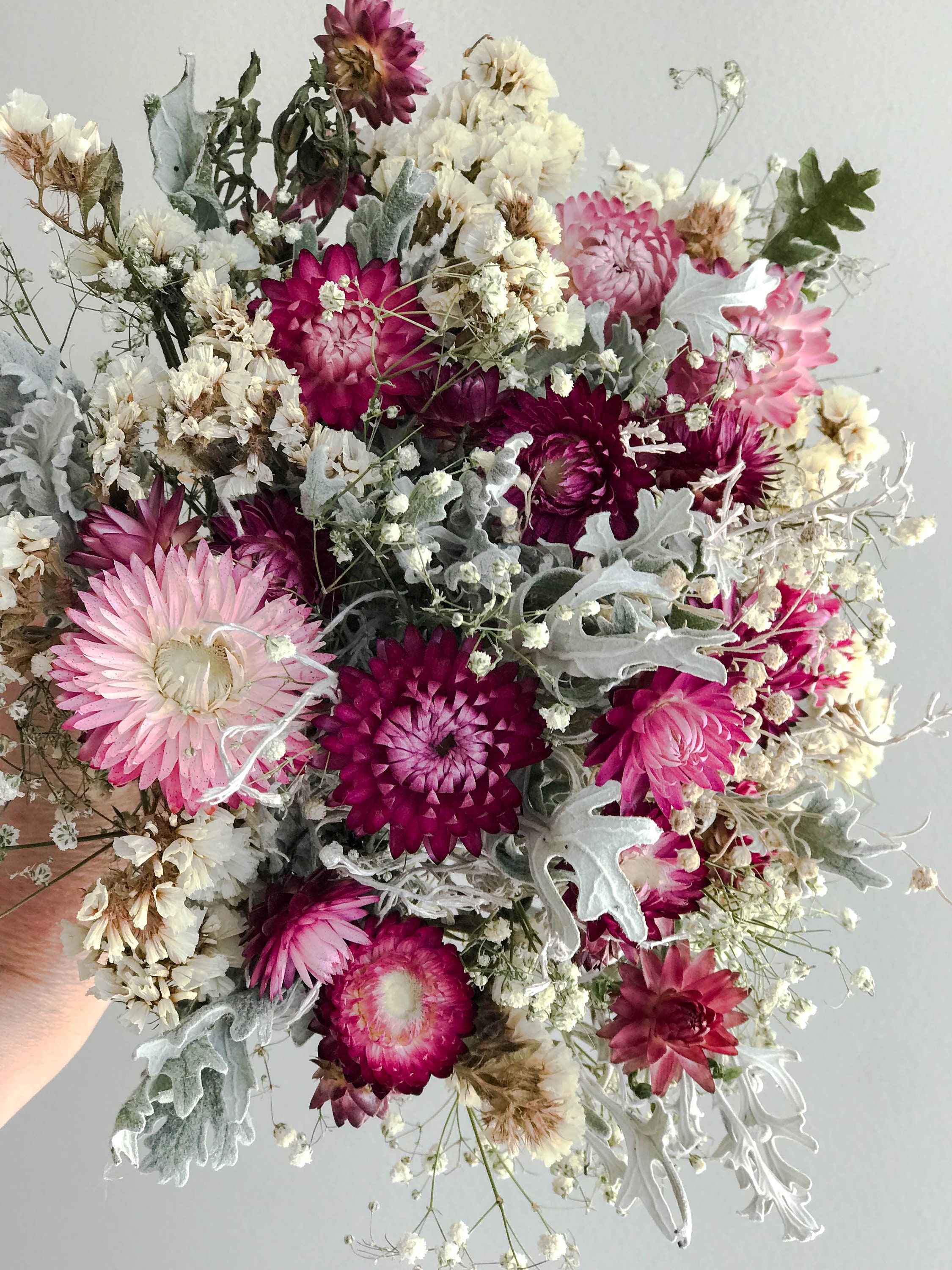 Dried Flower Bouquet, Dried Straw Flowers Bouquet, Bunch of Dried ...