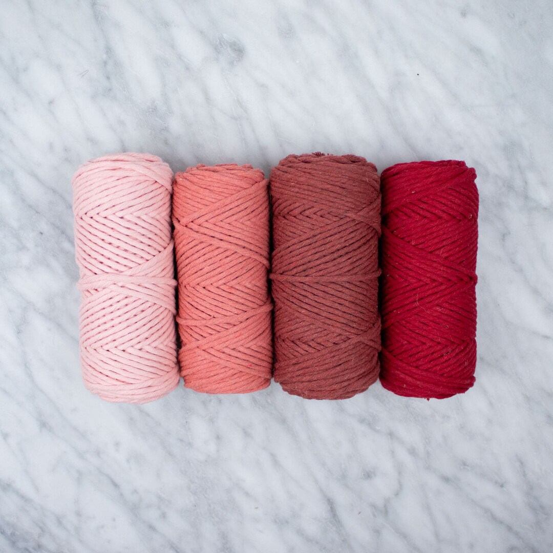 Colored Cotton String 3mm (200gr) - Bundle Rose - Etsy