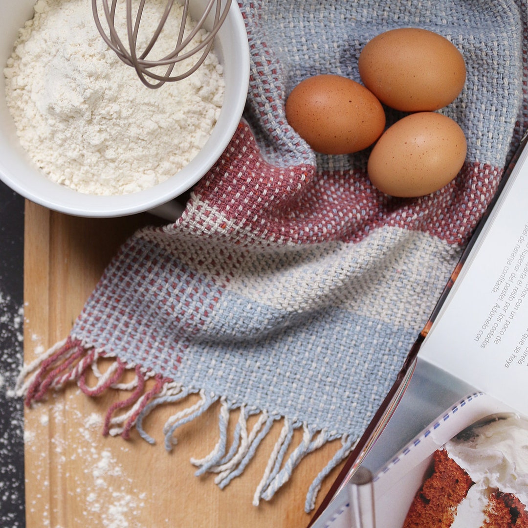 Handwoven Tea Towels - Weaving DIY Tutorial Kit - Hortensia Colorway ...