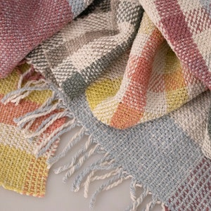 Handwoven Tea Towels - Weaving DIY Tutorial Kit - Hortensia Colorway ...