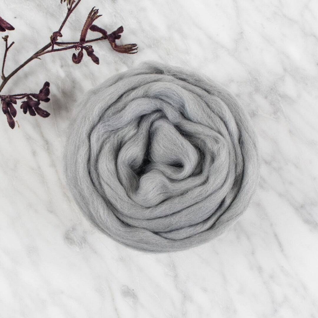 Organic Merino Wool Roving Silver Grey - Etsy