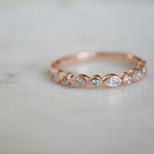 Bezel Set Diamond Eternity Ring 18k 14k . Diamond Wedding Band | Etsy