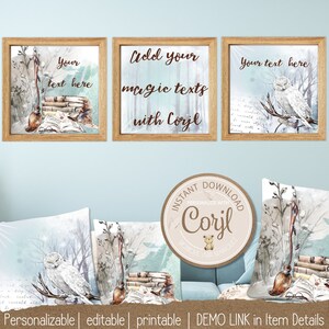 Wizard Poster • Printable Editable Poster & Pillow Template • Nursery ...