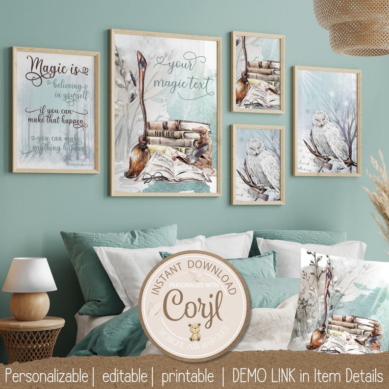 Wizard Poster Printable Editable Poster & Pillow Template - Etsy