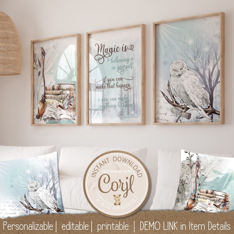 Wizard Poster Printable Editable Poster & Pillow Template - Etsy