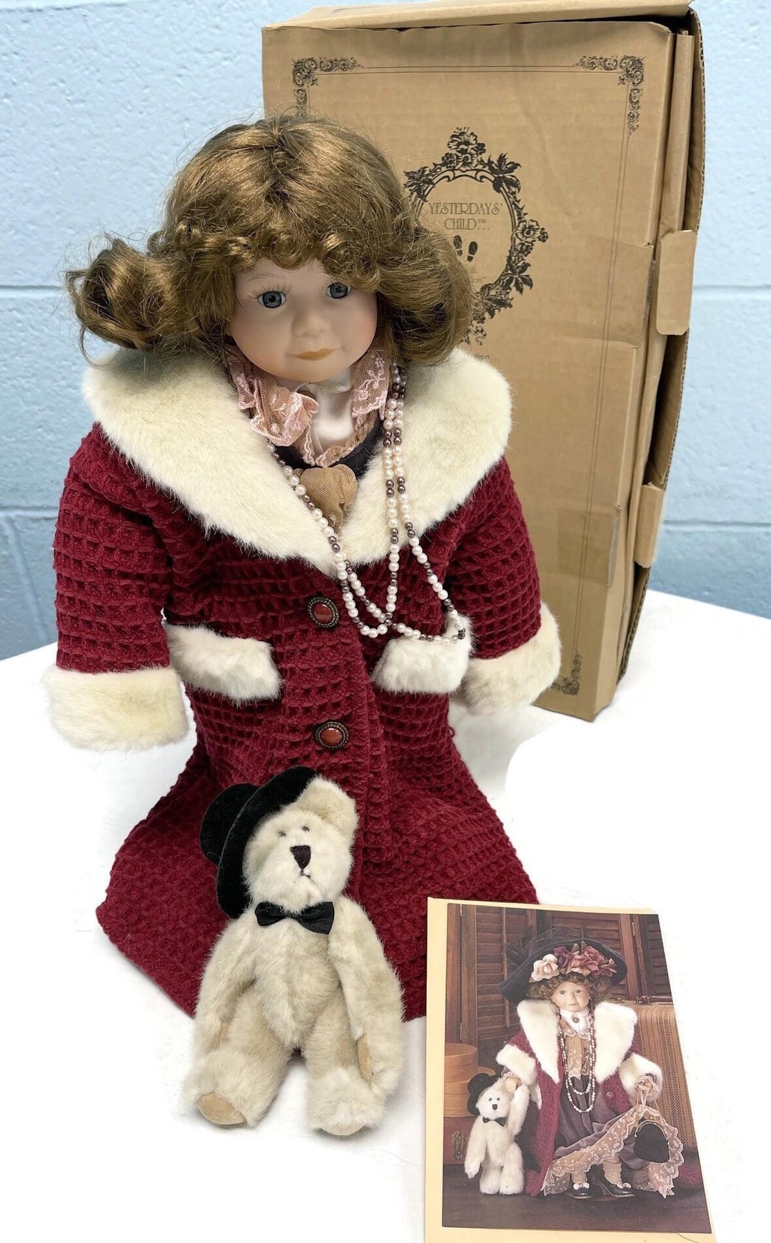 The Boyds Collection "amy & Bear ...momma's Clothes” Porcelain Doll 17 ...