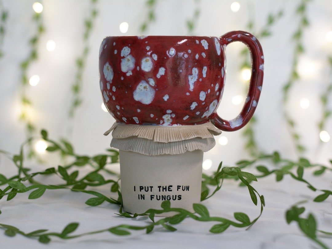 Handmade Toadstool Pottery Cup for Forest Witch, Cottagecore Ceramic ...