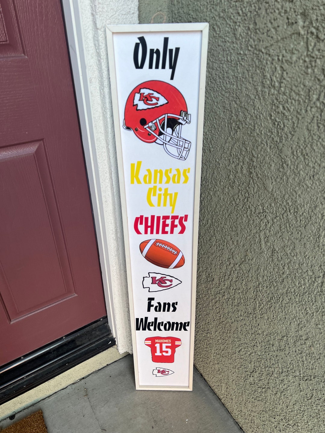 Kansas City Chiefs Porch Sign Chiefs Fan Kansas City Decor Wooden Porch ...