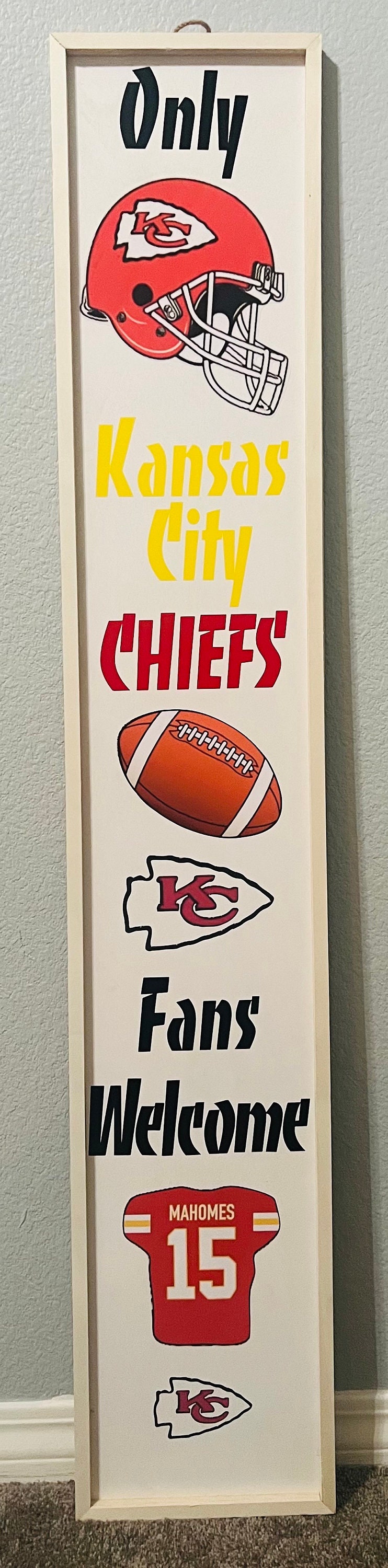 Kansas City Chiefs Porch Sign Chiefs Fan Kansas City Decor Wooden Porch ...