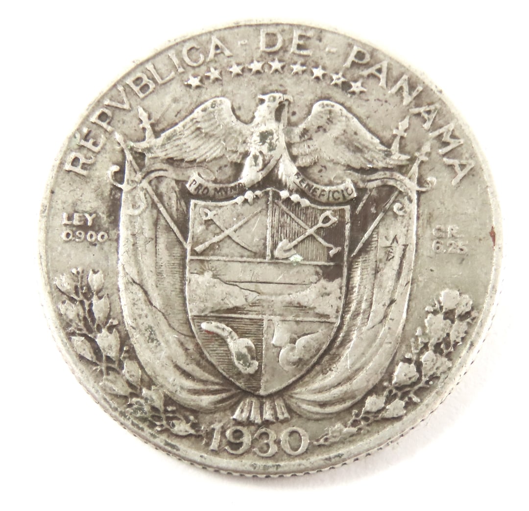 Panama 1930 Silver Quarter Balboa Coin. - Etsy