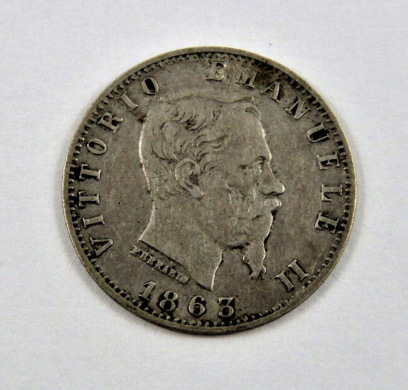 Italy 1863 M BN Silver 20 Centesimi Coin. | Etsy