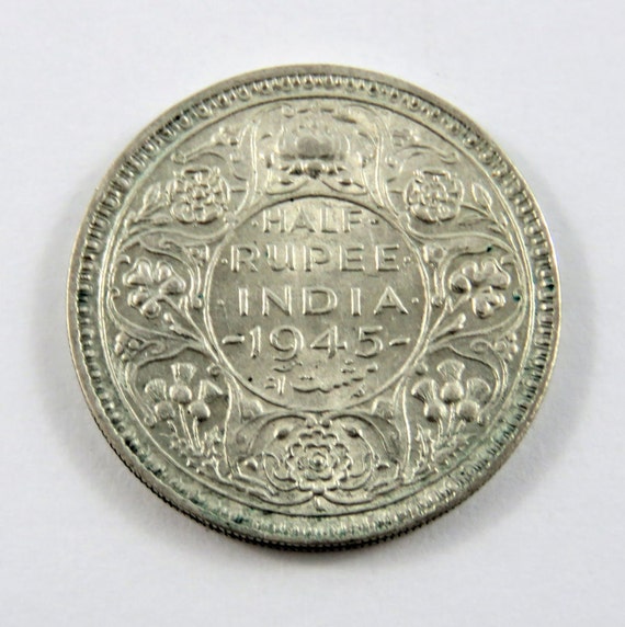 India-British 1945 b Half Rupee Coin. | Etsy