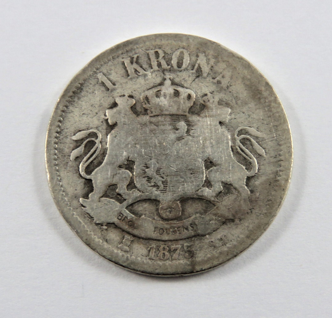 Sweden 1875 ST Silver 1 Krona Coin. - Etsy UK