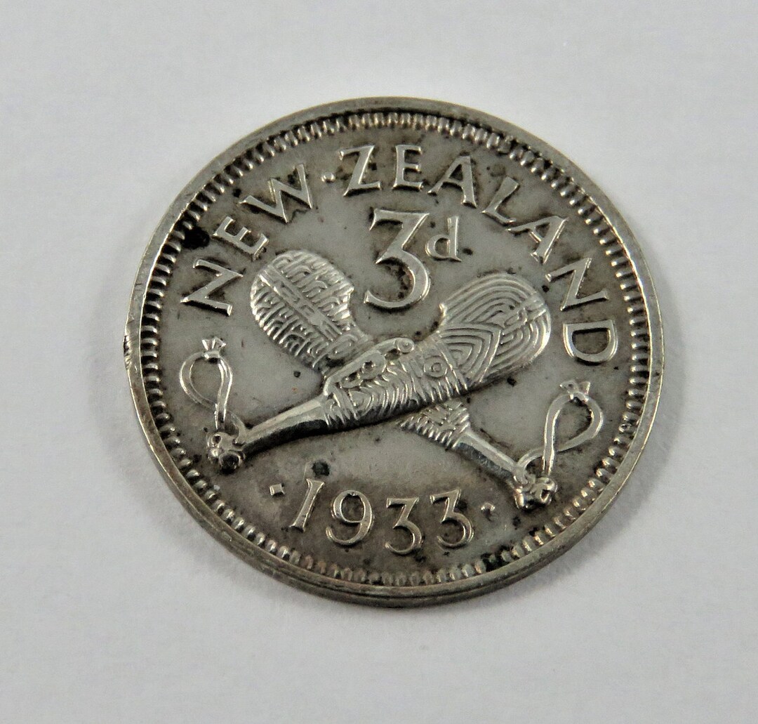 New Zealand 1933 Silver 3 Pence Coin.polished - Etsy