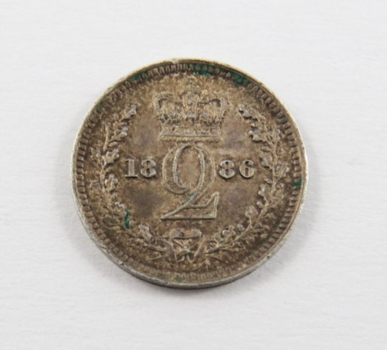 Great Britain 1886 Sterling Silver 2 Pence Coin AU Condition. - Etsy