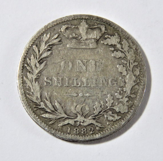 Great Britain 1882 Sterling Silver One Shilling Coin. | Etsy