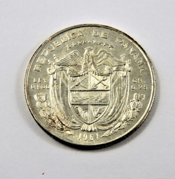 Panama 1961 Silver One Quarter Balboa Coin. | Etsy