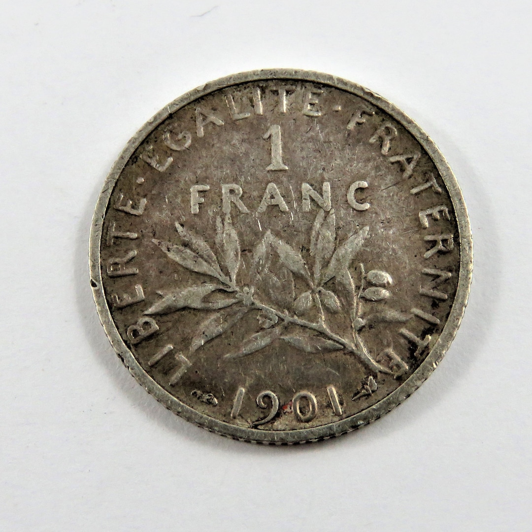 France 1901 Silver One Franc Coin. - Etsy