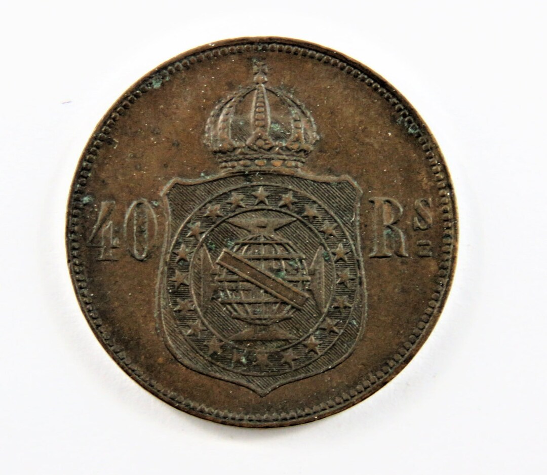 Brazil 1875 40 Reis Coin. - Etsy