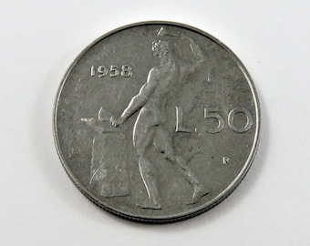 50 Lire Coin | Etsy