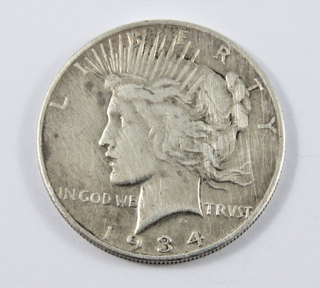 Key Date U.S. 1934 S Peace Silver Dollar Coin.whizzed - Etsy
