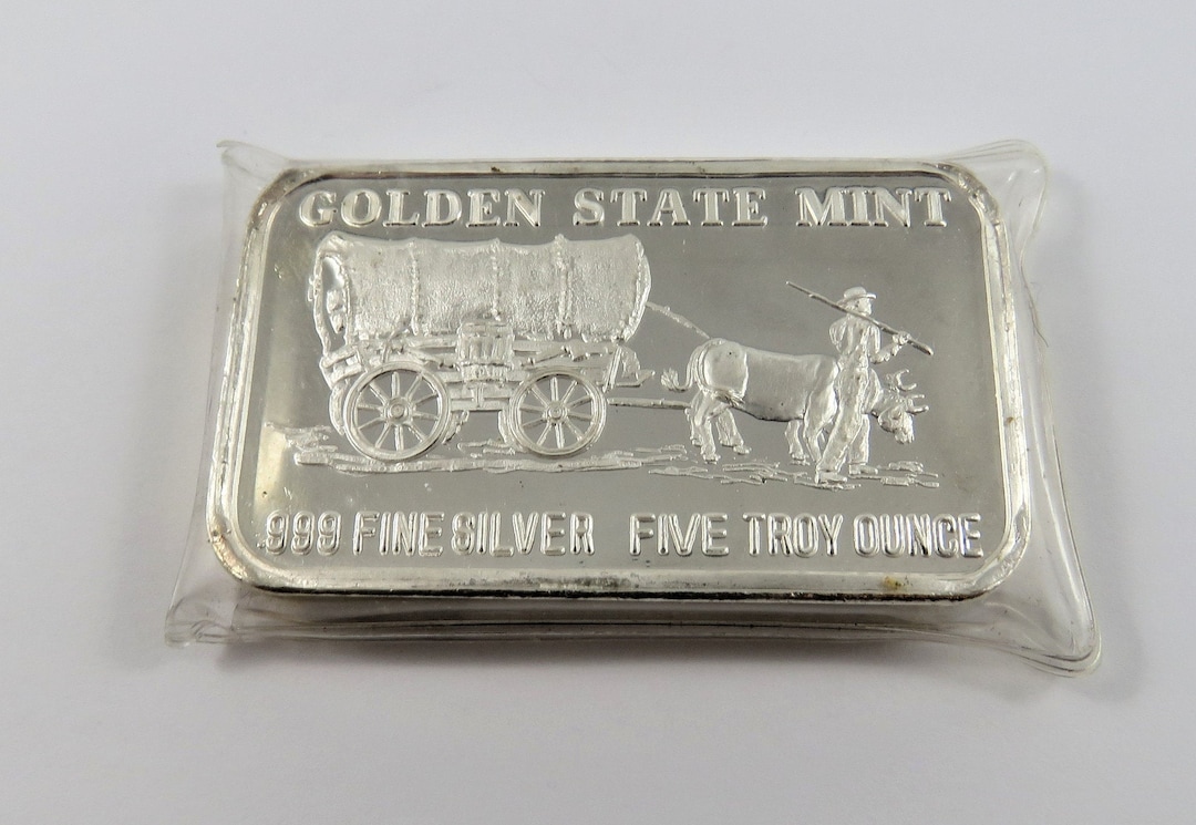 Golden State Mint 5 Oz Silver Bar. - Etsy
