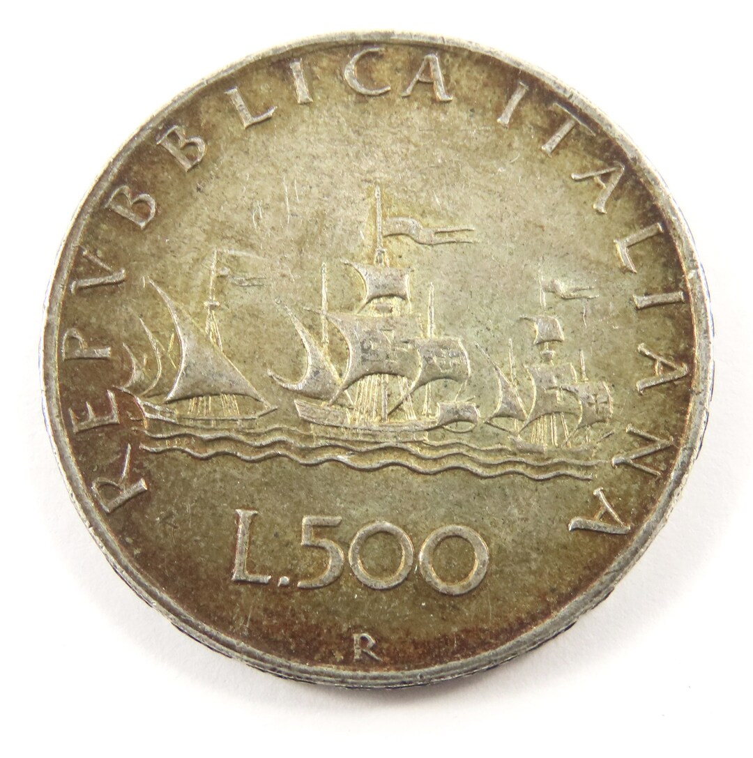 Italy 1960 R Silver 500 Lire Coin. - Etsy