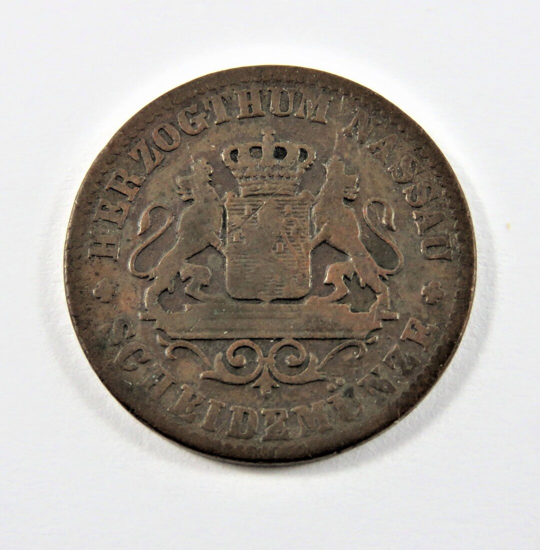 German States-nassau 1861 Kreuzer Copper Coin. - Etsy