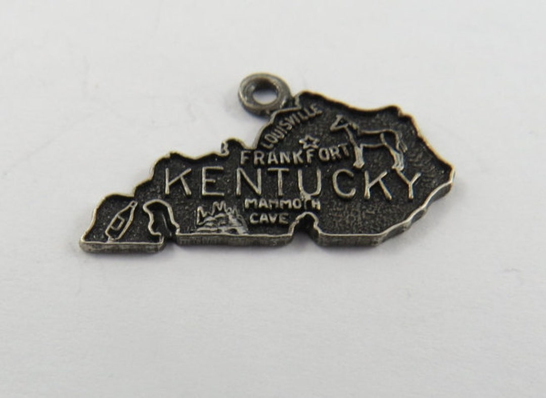 Map of the State of Kentucky Sterling Silver Charm of Pendant. - Etsy