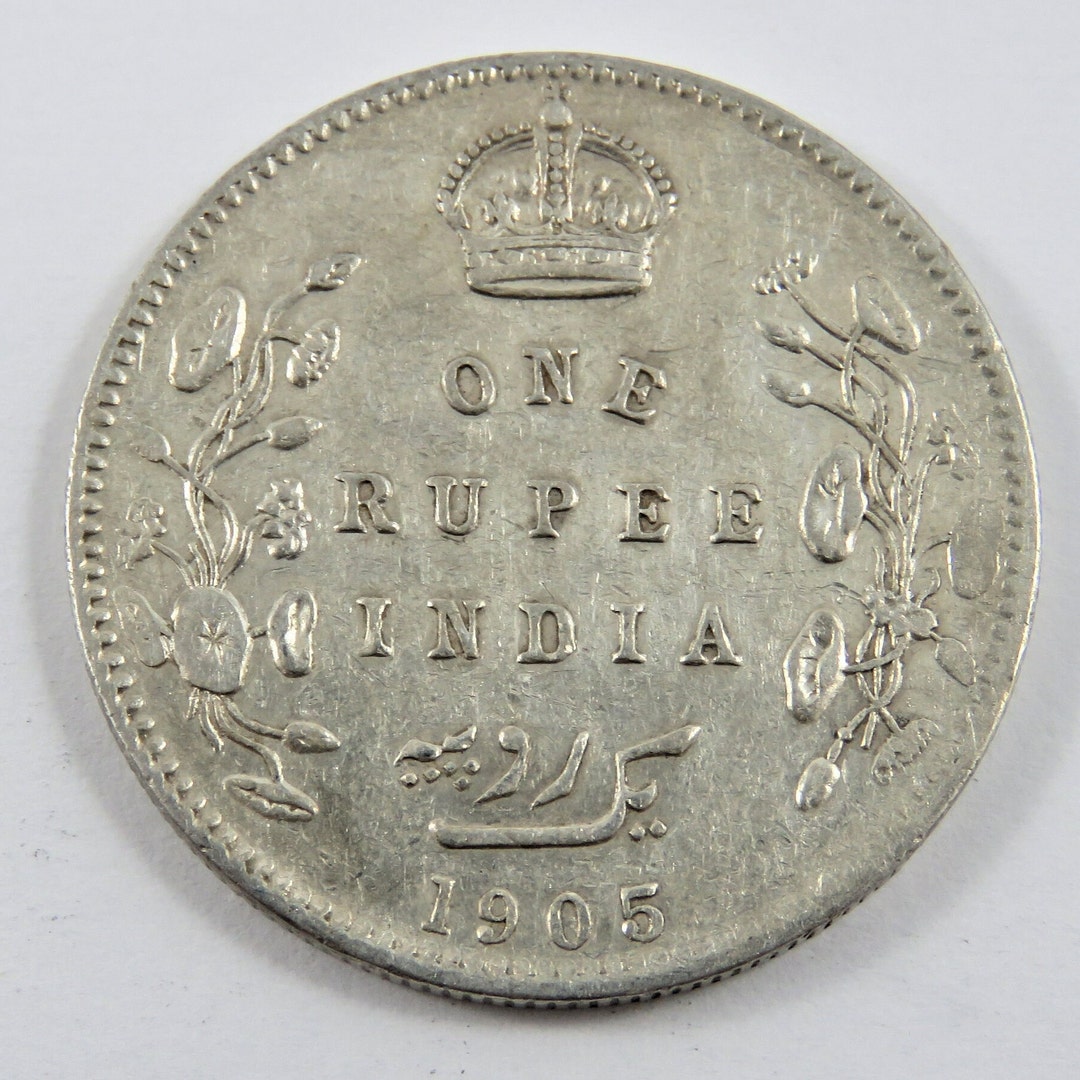 India-british 1905 Silver One Rupee Coin. - Etsy