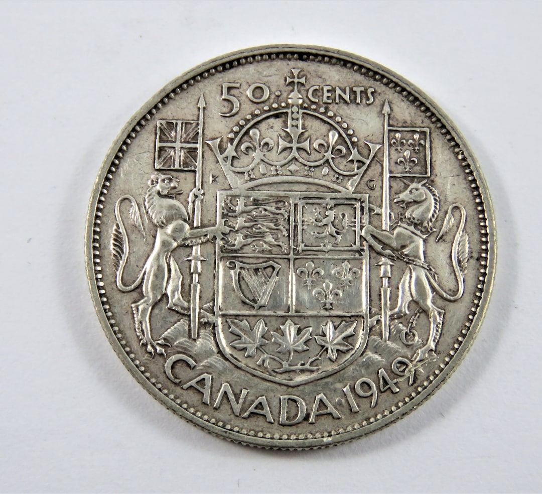 Canada 1949 Hoof Over 9 Silver 50 Cents Coin. - Etsy UK
