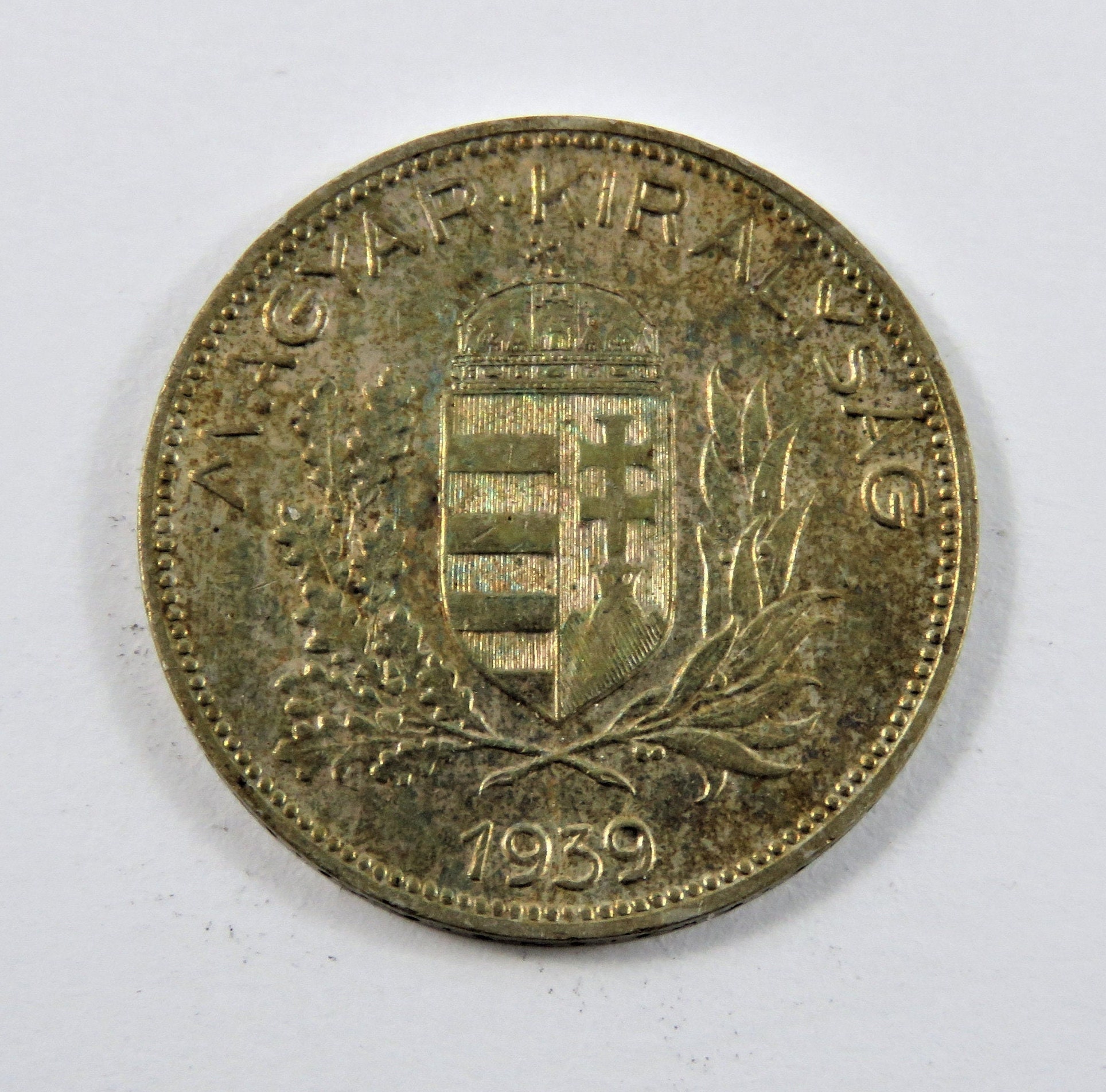 Hungary 1939 BP Silver One Pengo Coin. Rainbow Toning | Etsy