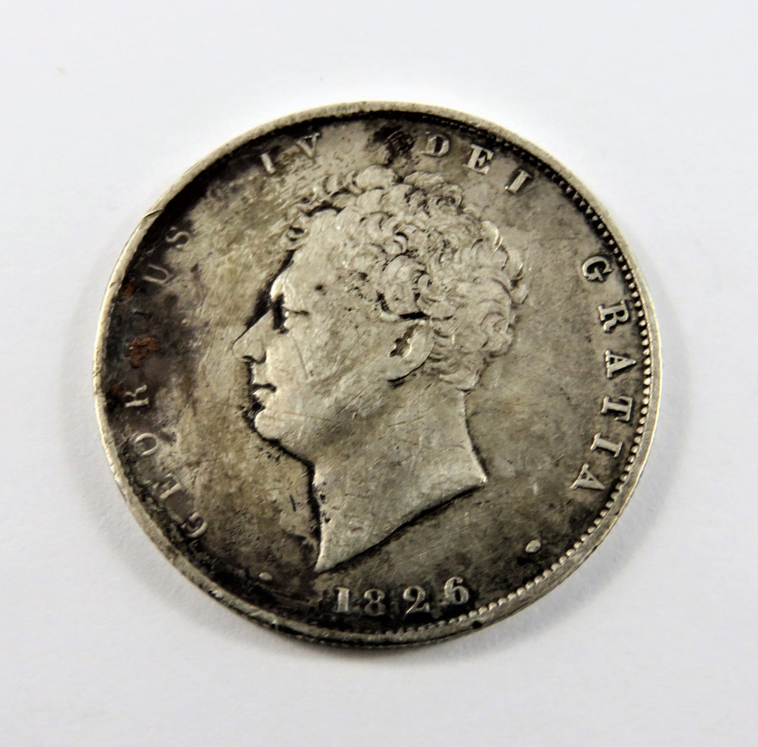 Gran Bretaña 1826 Sterling Silver Half Crown Coin. - Etsy España