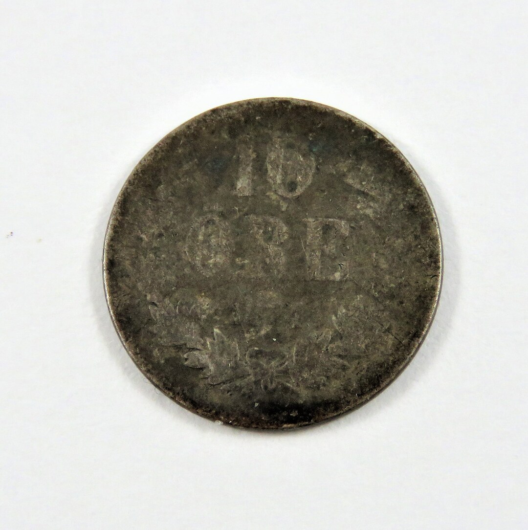 Sweden 1874 ST Silver 10 Ore Coin. - Etsy