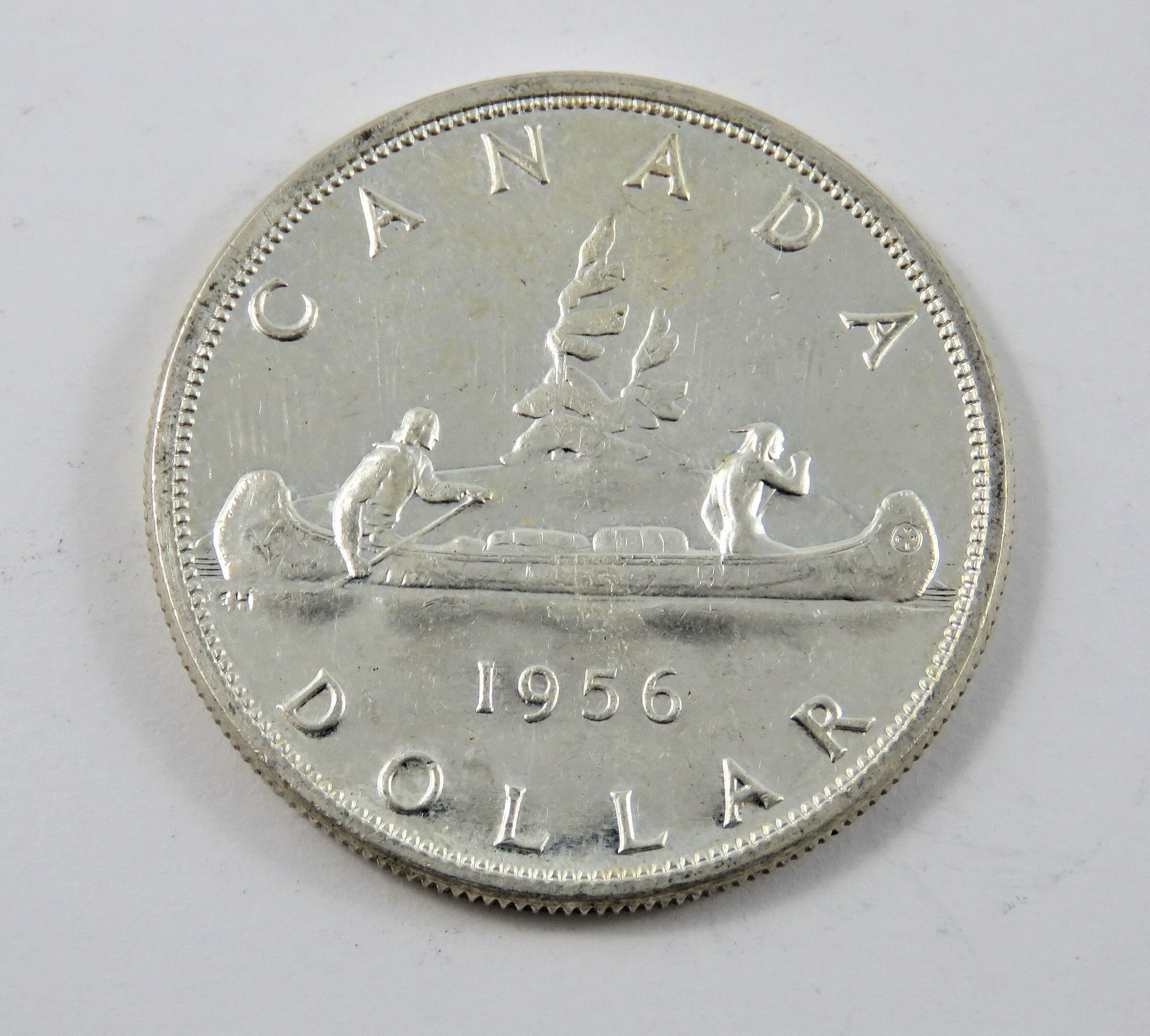 Canadian Silver Dollar 1956 Birth Year Gift Queen Elizabeth II Art ...