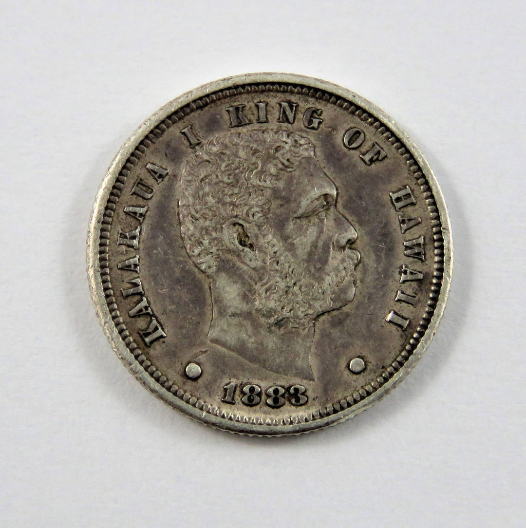 Hawaii United States 1883 Silver 10 Cents Coin.(umi Keneta). EF+ ...
