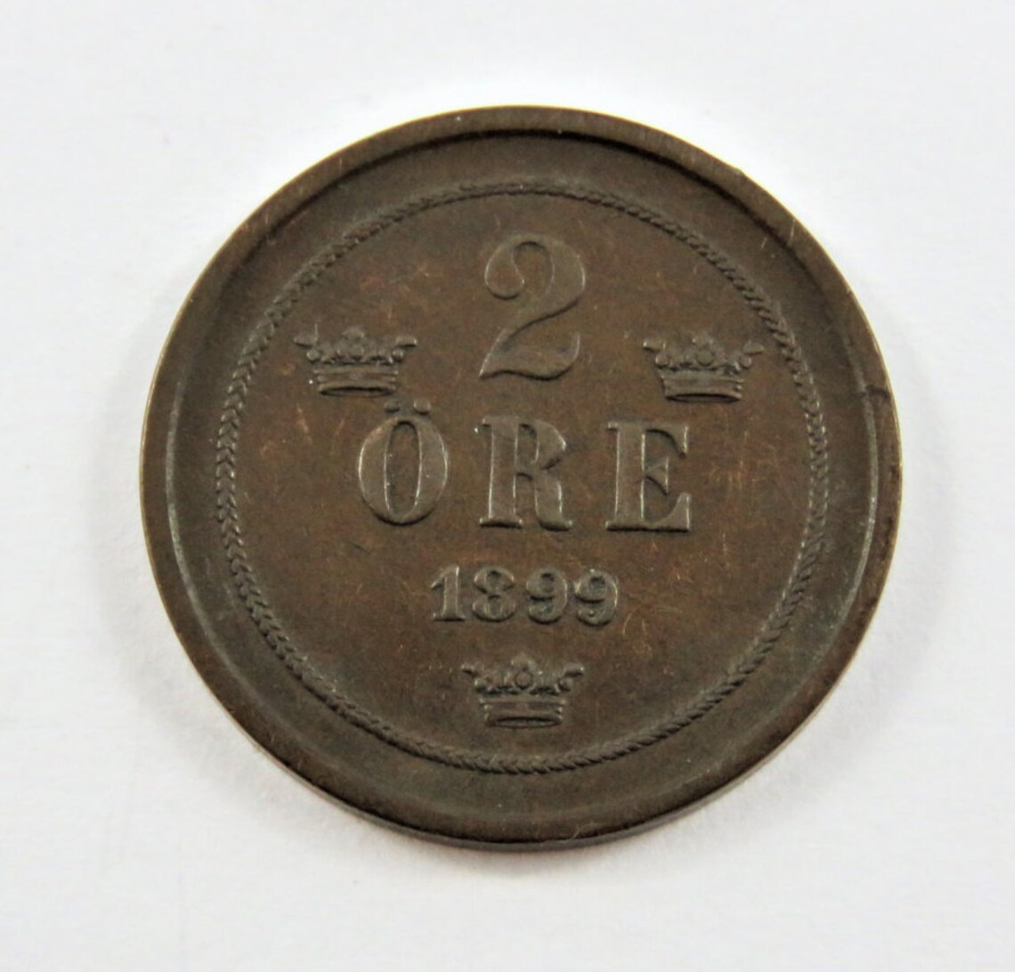 Sweden 1899 2 Ore Coin. | Etsy