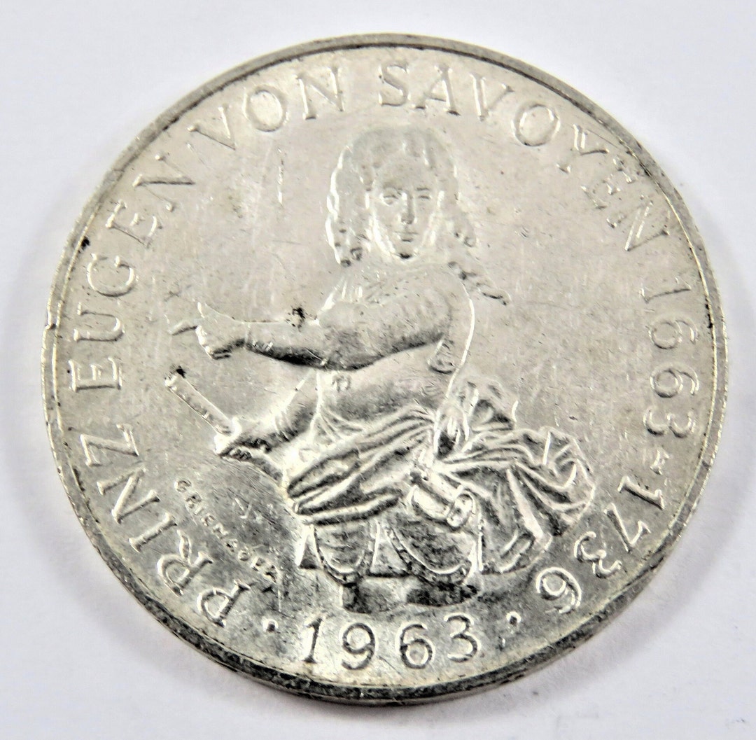 Austria 1963 Silver 25 Schilling Coin. Subject- Prince Eugen 300th ...
