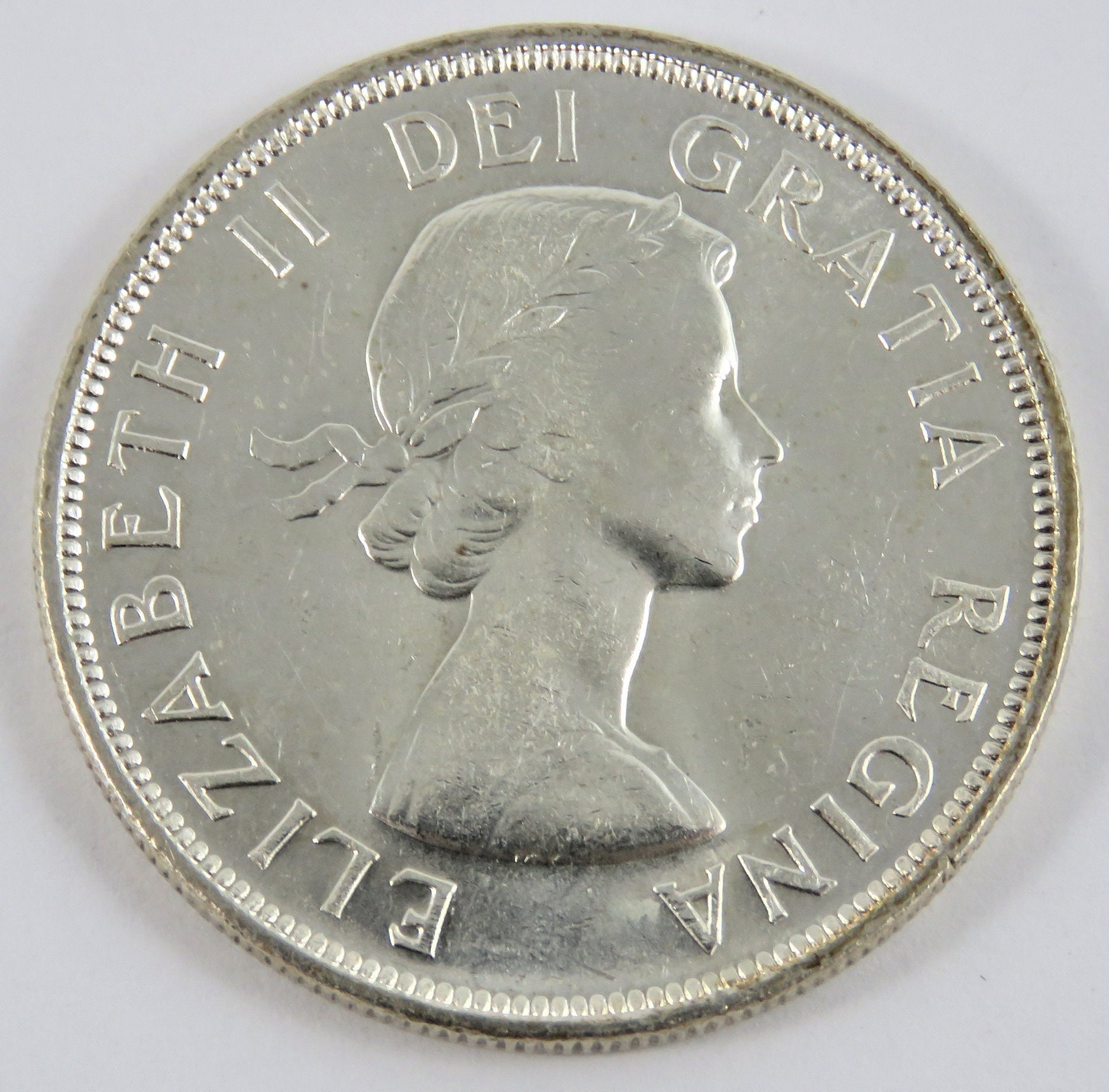 Canadian Silver Dollar 1956 Birth Year Gift Queen Elizabeth II Art ...