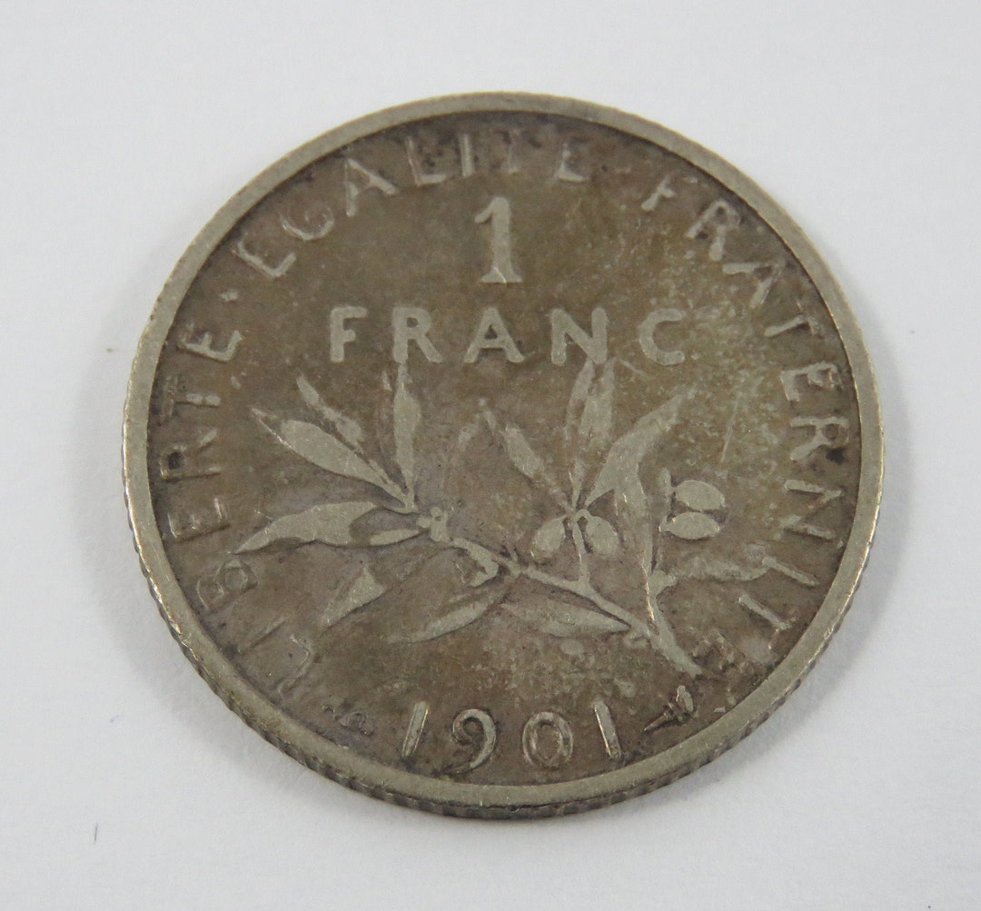 France 1901 Silver One Franc Coin. - Etsy
