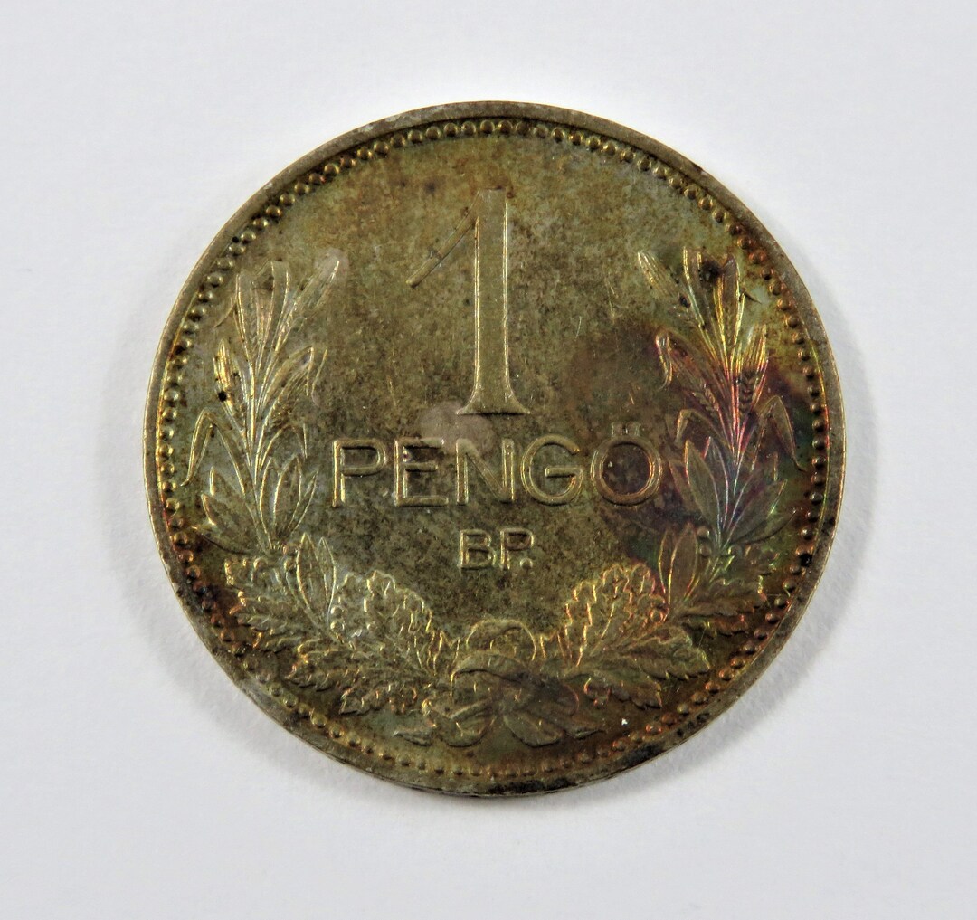 Hungary 1939 BP Silver One Pengo Coin. Rainbow Toning - Etsy Polska