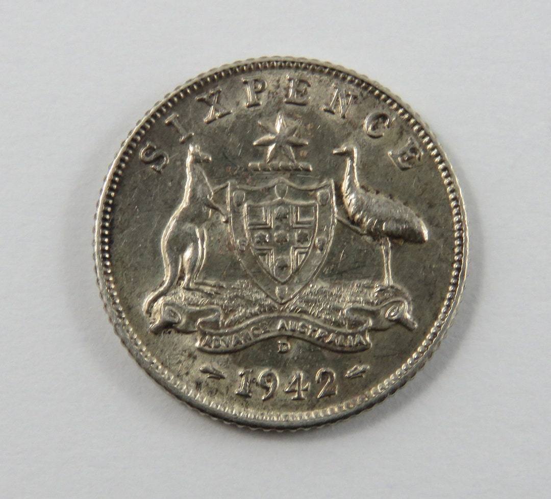 Australia 1942 D Sterling Silver Sixpence Coin. - Etsy