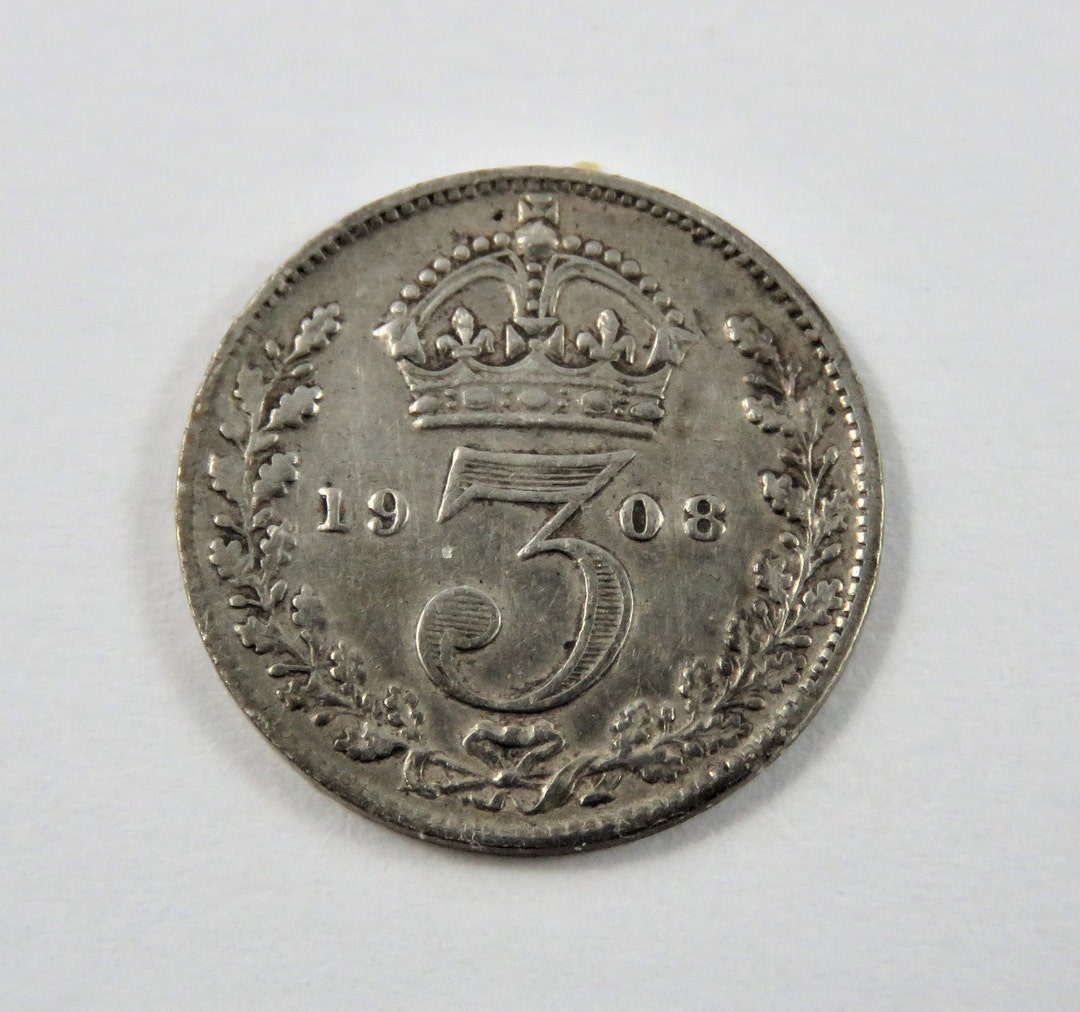 Great Britain 1908 Sterling Silver 3 Pence Coin. - Etsy