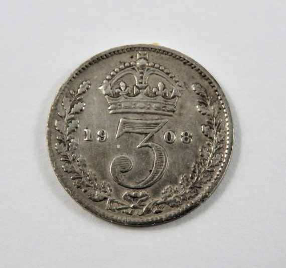 Great Britain 1908 Sterling Silver 3 Pence Coin. | Etsy