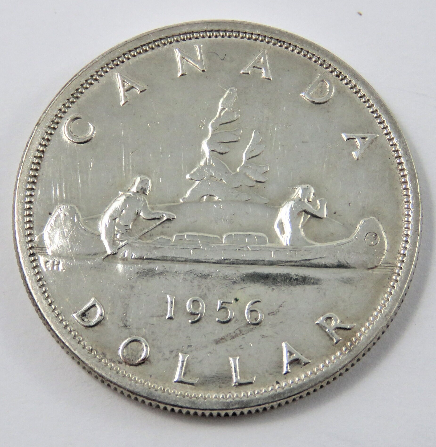 Canadian Silver Dollar 1956 Birth Year Gift Queen Elizabeth II Art ...