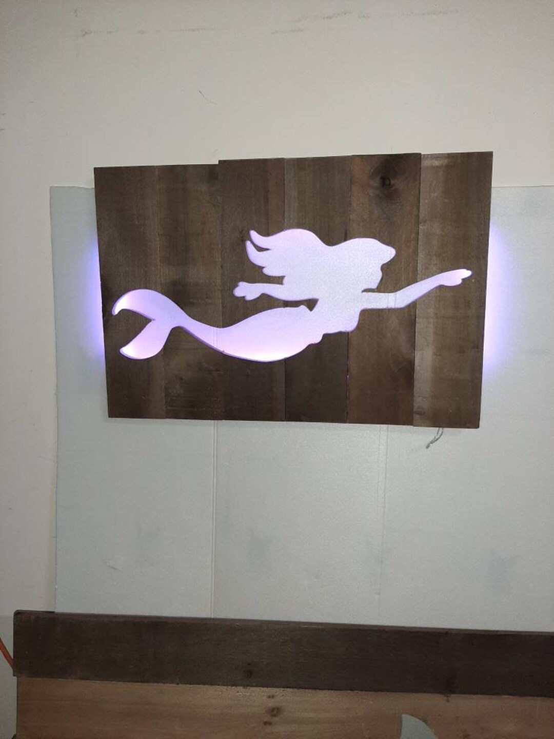 Rustic Led Mermaid Wall Art - Etsy