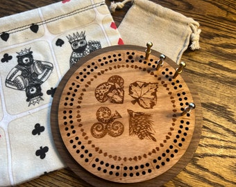 Lake Superior Silhouette Laser Cut Circle Cribbage Board With ...