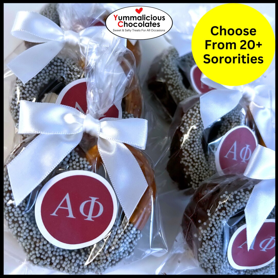Sorority Chocolate Covered Pretzels - Jumbo Pretzels - Bid Day Gift ...